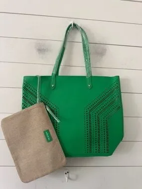 Stella & Dot | Bags | Stella Dot Fillmore Tote Green Leather Laser Cut ...